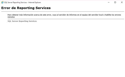 Sql Report Service Error Stack Overflow