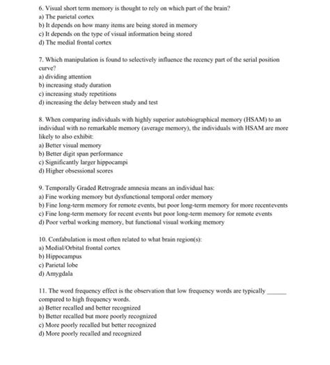 Solved Visual Short Term Memory Is Thought To Rely On Chegg Com