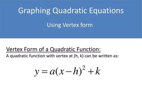 PPT Graphing Quadratic Equations PowerPoint Presentation Free Download ID