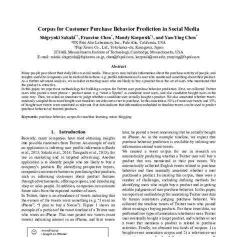Corpus For Customer Purchase Behavior Prediction In Social Media Acl