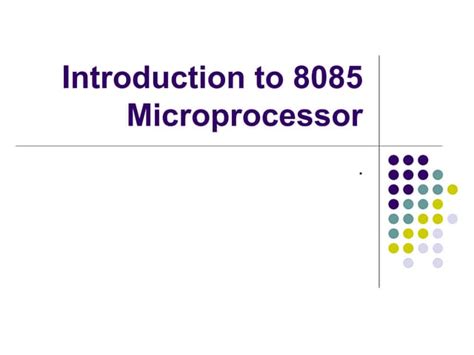 8085 Microprocessor Artchitecture Ppt Ppt