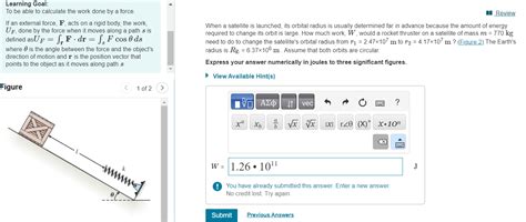Solved Learning Goal To Be Able To Calculate The Work Done Chegg