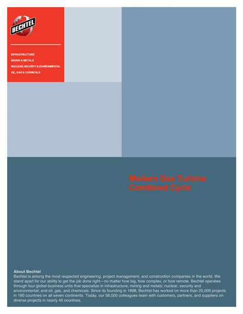 PDF Modern Gas Turbine Combined Cycle Bechtel INFRASTRUCTURE MINING METALS NUCLEAR
