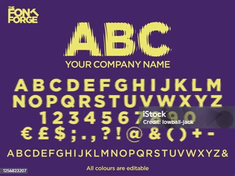 회사 로고용 패턴 유리 왜곡 텍스트 스타일 글꼴입니다 벡터 스톡 일러스트레이션입니다 색상은 쉽게 편집 할 수 있습니다 왜곡된