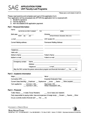 Unt Forms Fill Online Printable Fillable Blank PdfFiller