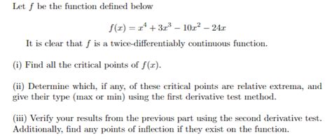 Solved Let F Be The Function Defined Below Chegg Com