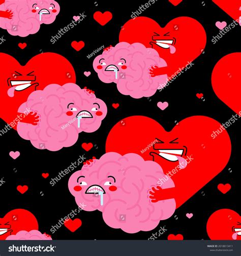 Heart Brain Sex Pattern Seamless Brains Stock Vector Royalty Free Shutterstock