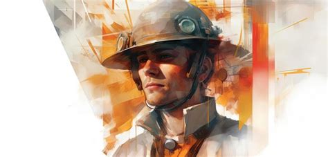 Premium Ai Image A Male With An Engineering Hat On In The Style Of Abstract Imagery