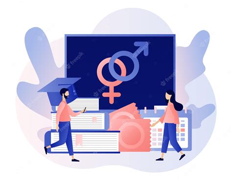 작은 사람들을 위한 성 건강 수업 성교육 개념피임 및 재생산 시스템 프리미엄 벡터