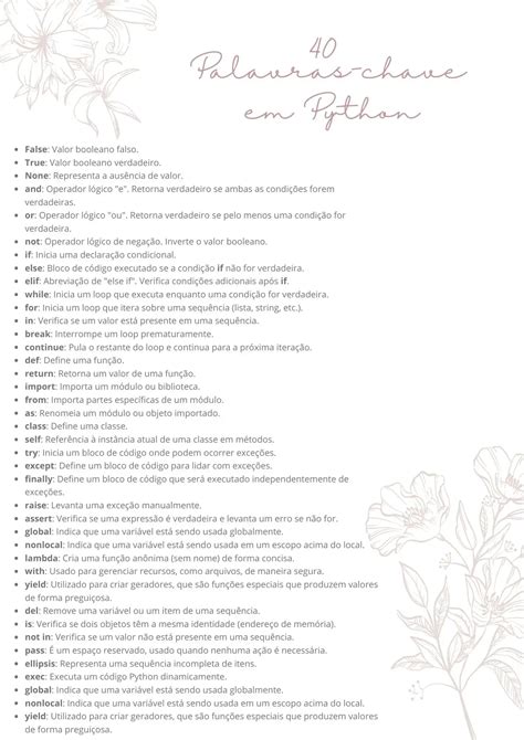Palavras Chave Em Python
