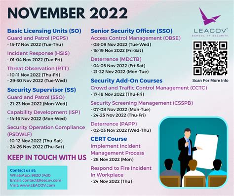 📆 Leacov November 2022 Intake Leacov School Of Security Facebook