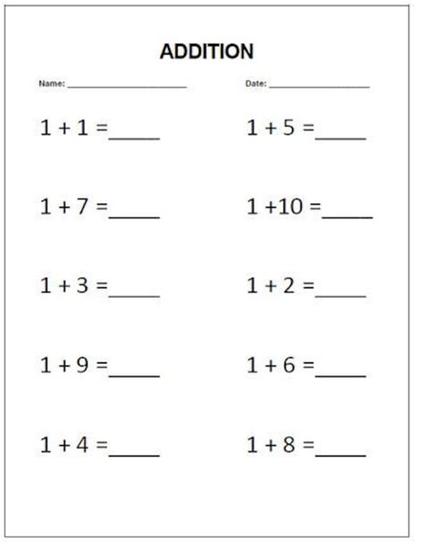 Free 1 Digit To 10 Addition Math Worksheet Free4classrooms Worksheets Library