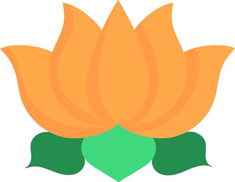 Orange Lotus Flower In Flat Style 24951168 Vector Art At Vecteezy