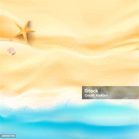 추상적인 배경 모래와 바다 해변 불가사리 셸 및 여름 휴가 개념에 대 한 복사 공간 바위 모래에 대한 스톡 벡터 아트 및 기타 이미지 모래 해변 0명 Istock
