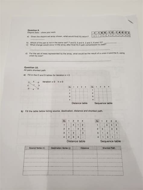 Question 9 Disjoint Sets Show Your Worlk 16161