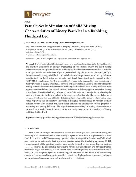 pdf particle scale simulation of solid mixing characteristics of