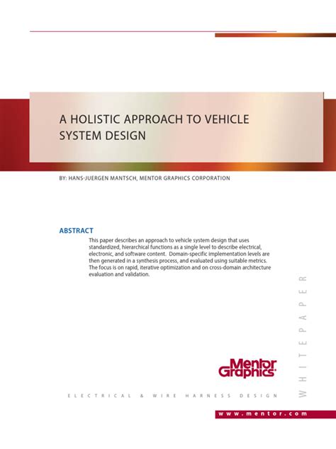 Holistic Approach To Vehicle System Design Pdf System Abstraction Computer Science