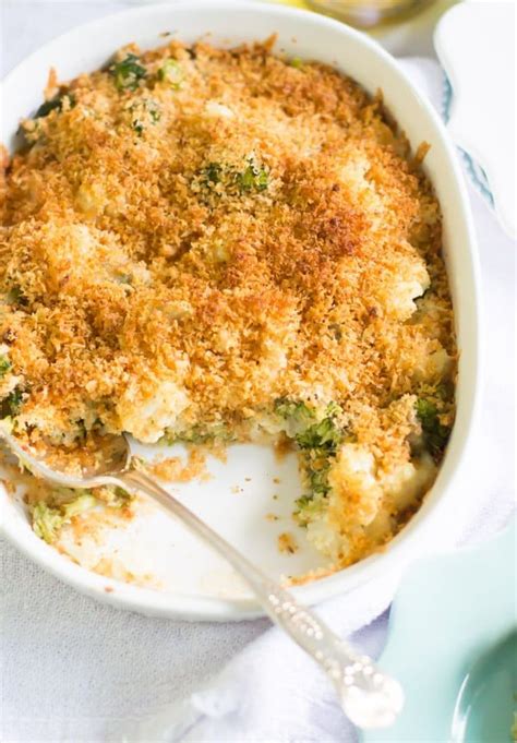 This Cheesy Broccoli Cauliflower Bake Is A Delicious And Healthy Casserole Dish That Is Loaded