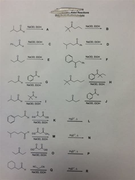 Solved Aldol Reactions 0 Naoet Eioh Naoet Etoh Naoet Eoh