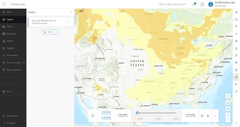 Map In A Minute Map Smoke From Canadian Wildfires Using Arcgis Online And Arcgis Living Atlas