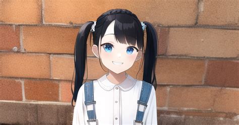 オリジナル ロリビッチメスガキっぽい元気っ子黒髪ツインテールのjcちゃん すたブル子のイラスト Pixiv