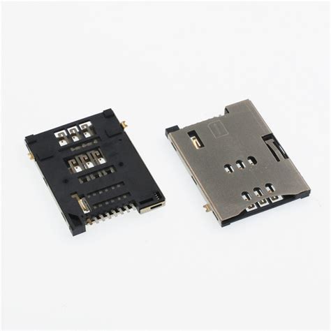 Push SIM Type H1 35 6 2P With CD Pin 15 54 Card Socket Connector China Connector And Card