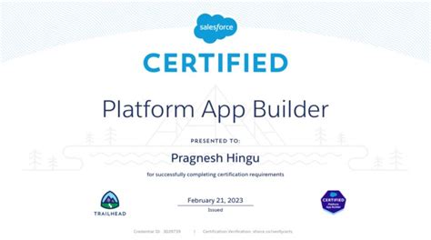 Pragnesh Hingu On Linkedin Salesforcecertified Platformappbuilder Salesforce Certification