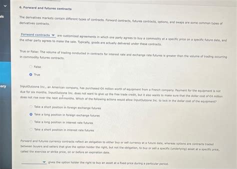 Solved 6 Forward And Futures Contracts The Derivatives Chegg