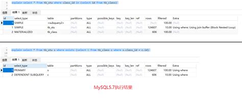 Mysql57和80中in和exists关键字mysql57 If Exists Csdn博客