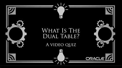 What Is The Dual Table In Oracle Database A Video Quiz Youtube