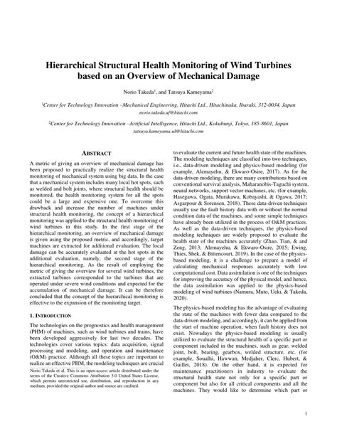 Pdf Hierarchical Structural Health Monitoring Of Wind Turbines Based