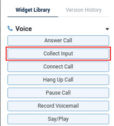 Voice Widget Collect Input Voxtelesys