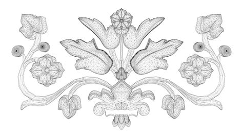 흰색 배경에 격리된 검은색 선으로 만든 장식 와이어프레임 정면도 3d 벡터 그림입니다 0명에 대한 스톡 벡터 아트 및 기타 이미지 Istock