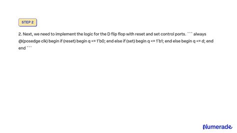 Video Solution Design A D Flip Flop With Reset And Set Control Ports Using Eda Playground Send