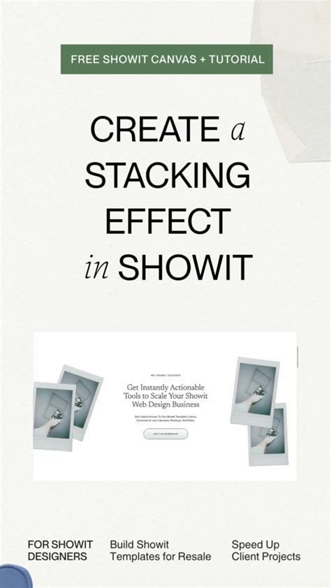 How To Create A Stacking Effect In Showit Free Canvas Tutorial
