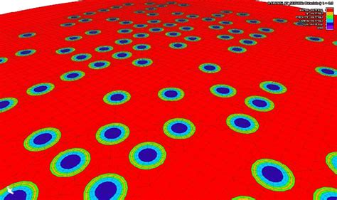 Cross Section Of An Array Of Discrete 3d Triso Particles Embedded Into