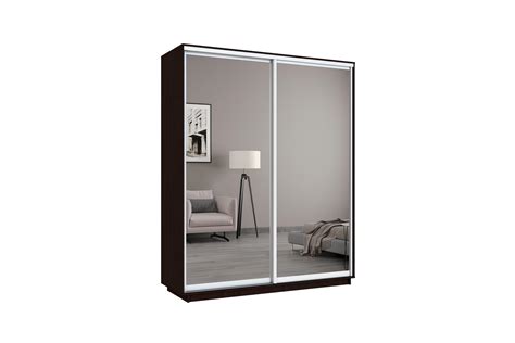 Шкаф купе 2 х дверный с зеркалами широкий Экспресс венге арт 08 146375 купить в Москве по цене
