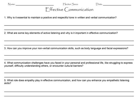 Effective Communication Worksheet Worksheets Library