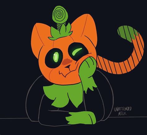 Rule 34 Black Background Black Body Laying Down Looking At Viewer Pumkat Pumpkin Pumpkin Head