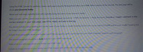 Solved Using The Html Tutorial For Guidance Make A Web Page Using
