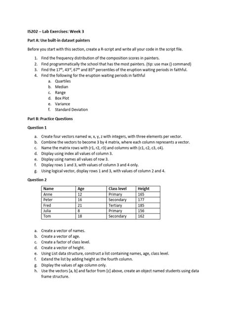 Lab Exercises Week 3 Pdf