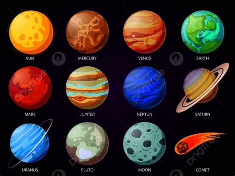 만화 태양계 행성 해왕성 명왕성 천왕성 Png 일러스트 및 벡터 에 대한 무료 다운로드 Pngtree