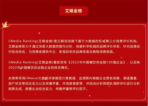 喜报和一农业发展集团入围2022年中国餐饮供应链百强企业 和一农业发展集团有限公司