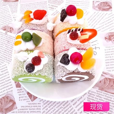 시뮬레이션 케이크 가짜 과일 빵 모델 스위스 롤 상점 창문 홈 냉장고 음식 사진 소품 가을 장식 12 월 Aliexpress
