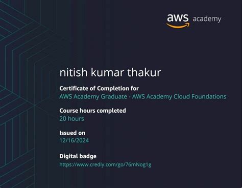 Nitish Kumar Thakur On Linkedin Aws Cloudfoundations Lifelonglearning Skilldevelopment