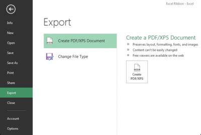 File Tab In Microsoft Excel
