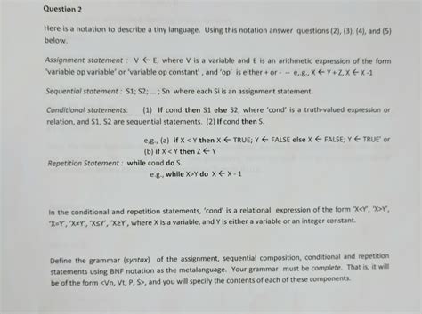 Solved Question2 Here Is A Notation To Describe A Tiny
