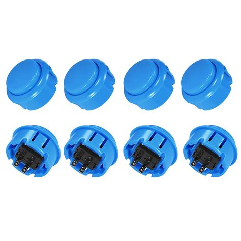 Uxcell Mm Mounting Hole Momentary Game Push Button Switch For Arcade Video Games Blue Pcs