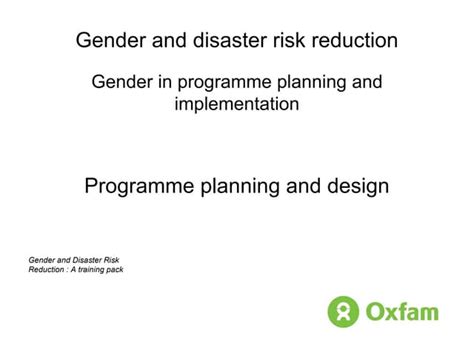 Gender In Programme Planning And Implementation Programme Planning And Design Ppt