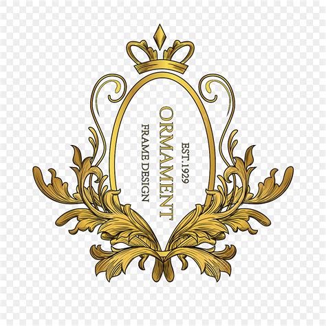 황금 고전 유럽 왕관 일러스트 귀족 패턴 타원형 테두리 메탈릭 역사의 감각 식물 장식 Png 일러스트 및 Psd 이미지 무료 다운로드 Pngtree